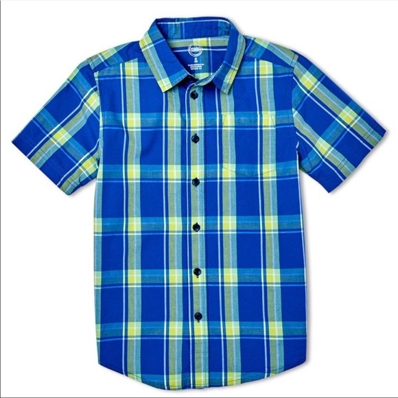wonder nation | Shirts & Tops | Nwt Blue Yellow Check Pattern Button ...